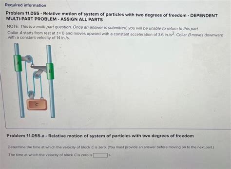 Solved Required Information Problem Relative Motion Chegg