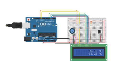 Circuit Design Sensor De Temperatura Lcd Tinkercad