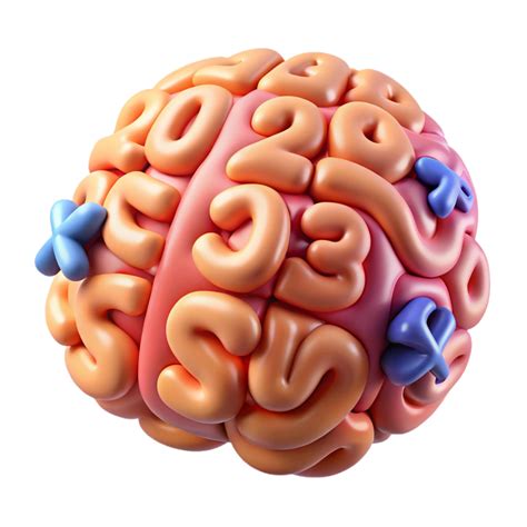 magnificent creative 3d brain model with numbers illustration detailed