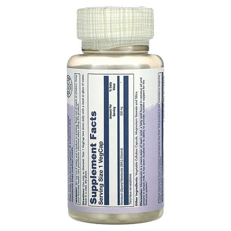 Монолаурин (Monolaurin) 500 мг 60 капсул Solaray Купить - Biovit.ua