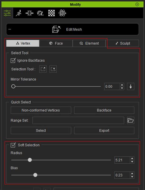 Selecting Mesh Components