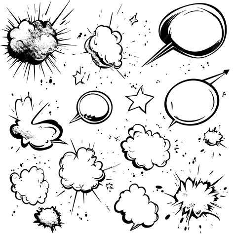 HandDrawn Comic Speech Bubbles and Explosions Set | Premium AI-generated vector