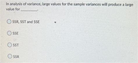 solved in analysis of variance large values for the sample