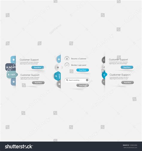 Website Template Design Menu Navigation Elements Stock Vector Royalty