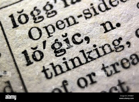 Definition Of Word Logic On Dictionary Page Close Up Stock Photo Alamy