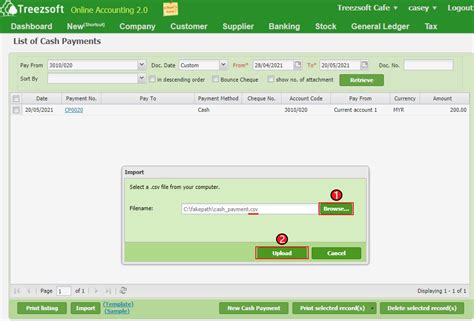 Cash Payment How To Import Cash Payment Listing Treezsoft Blogs