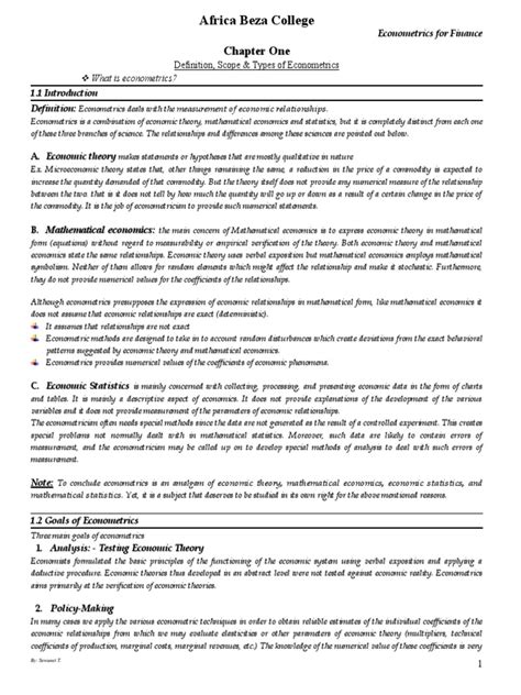 Chapter One What Is Econometrics Pdf Econometrics Statistics