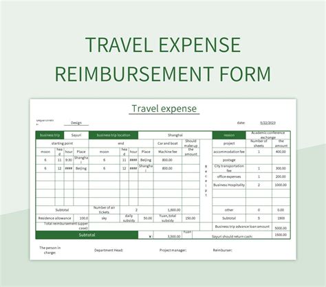 Travel Expense Claim Form Excel Template Free