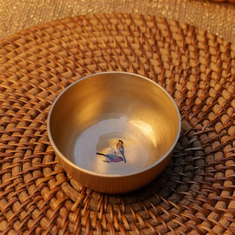 Pure 100 Lead Free Kansa Sparrow Hand Painted Finish Bowl 35 Inch
