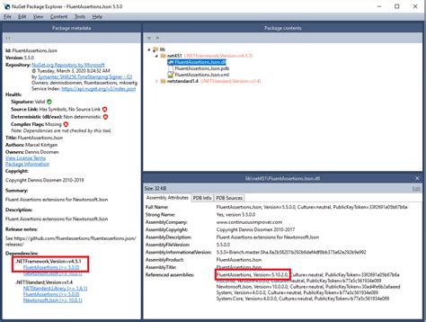 The Latest FluentAssertions Json Fails At Runtime If The FluentAssertions Version Is Not