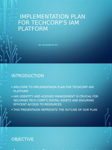 Implementation Plan For Techcorps Iam Platform Pdf