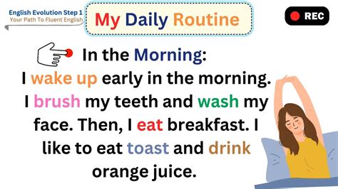 Improve English Daily Routine Sentences Youtube