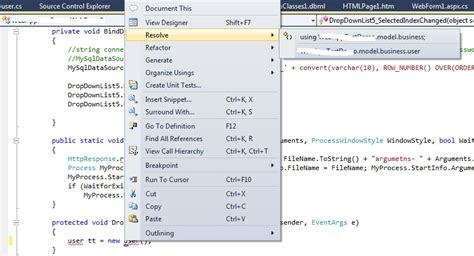 C How Can I Include A Class To Aspxcs File Stack Overflow