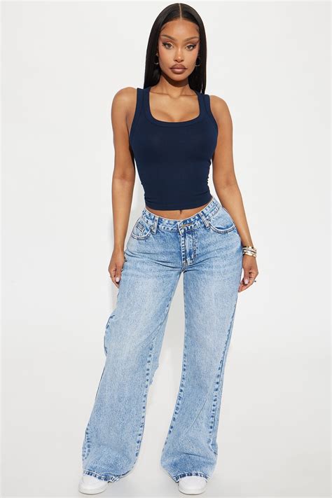 Maritza Non Stretch Destructed Wide Leg Jeans Medium Wash Fashion Nova