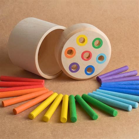 Wooden Color Sorting Game Etsy