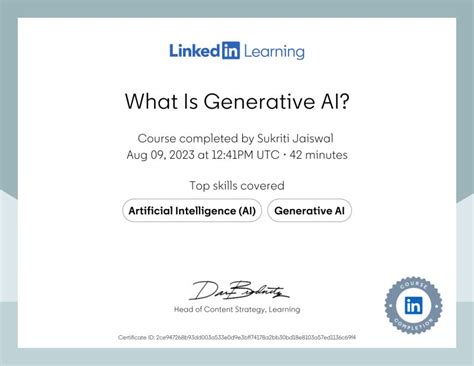 Sukriti Jaiswal On Linkedin Certificate Of Completion