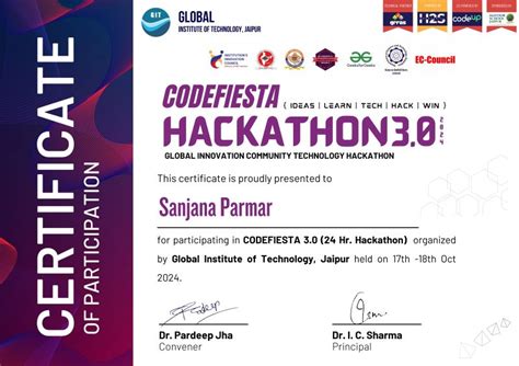 Innovation Codefiesta3 Hackathon Sanjana Parmar
