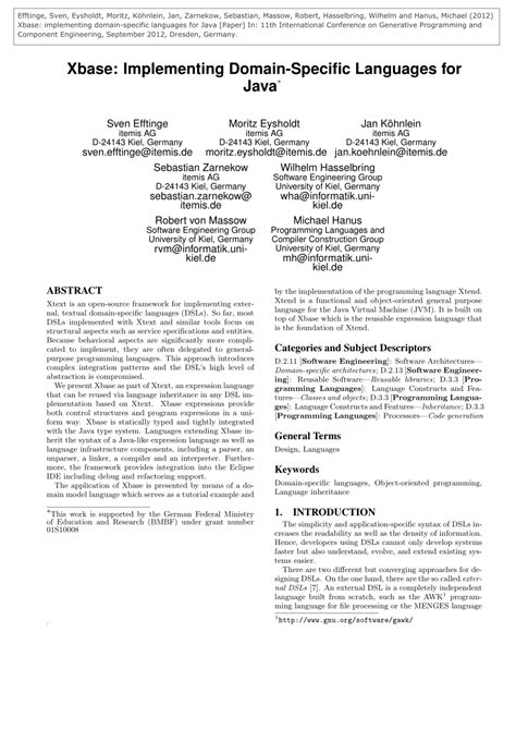 Pdf Xbase Implementing Domain Specific Languages For Java