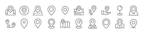 맵 핀 라인 아이콘 팩 편집 가능한 스트로크 카드 앱 배너 게시물 디자인을 위한 미니멀한 선형 그림 0명에 대한 스톡 벡터 아트 및 기타 이미지 Istock