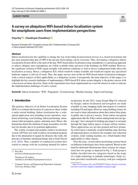 A Survey On Ubiquitous Wifi Based Indoor Localization System For