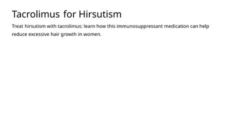 Tacrolimus For Hirsutism Medsis