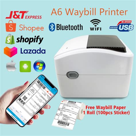 2 In1 Usb And Bluetooth A6 Waybill Printer A6 Barcode Label Printing Awb Pos Laju Jandt Poslaju