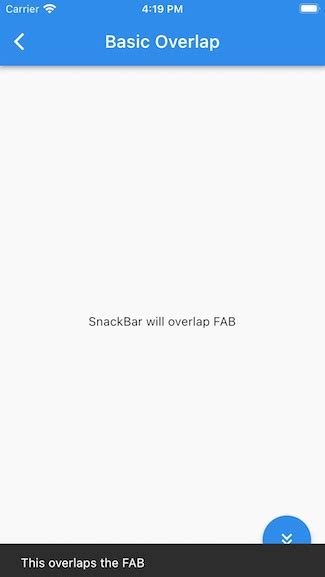 android flutter how to make snackbar to not push