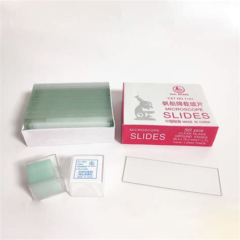 50 Pcs Microscope Slides And 100 Pcs Cover Glass F Grandado