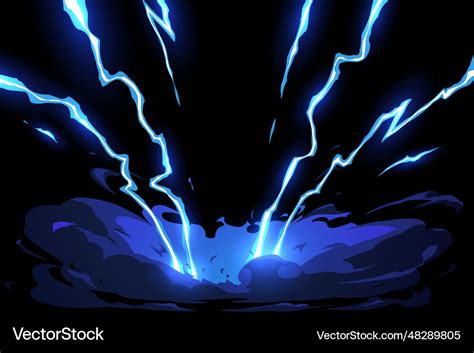 cartoon lightning strike effect royalty free vector image