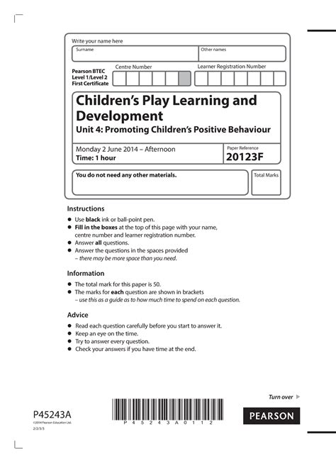 Question Paper Unit 4 June 2014 Instructions • Use Black Ink Or Ball