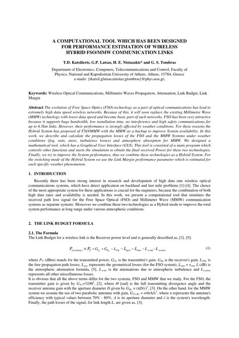 Pdf A Computational Tool Which Has Been Designed For Performance Estimation Of Wireless Hybrid