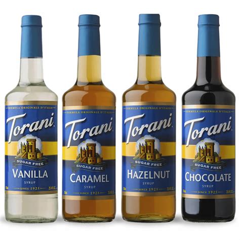 Torani Sugar Free Syrup Coffee 254 Ounce Pack Of 4 Vanilla Cara