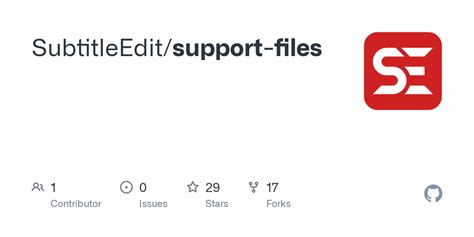 github subtitleedit support files