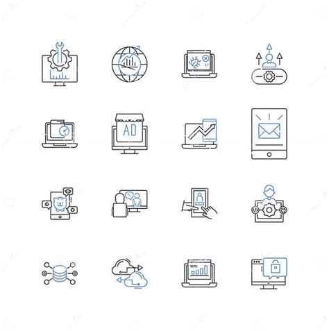 Cloud Computing Line Icons Collection Scalability Virtualization