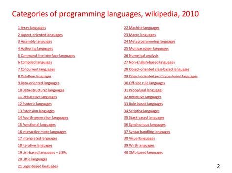 Ppt 03 60 440 Principles Of Programming Languages Classification Of Programming Languages