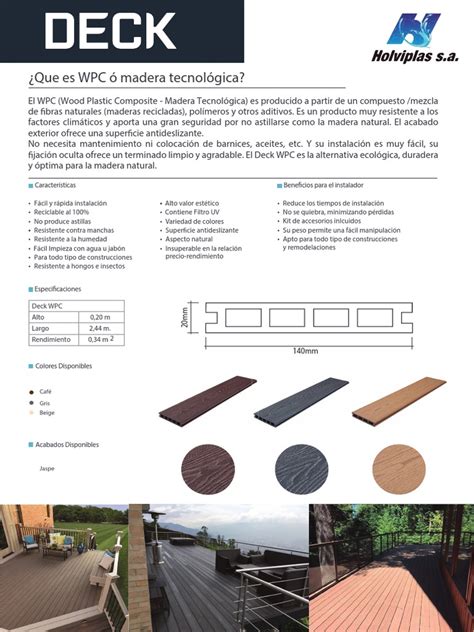 Instalación Y Detalles Del Deck Wpc Pdf Madera Tornillo