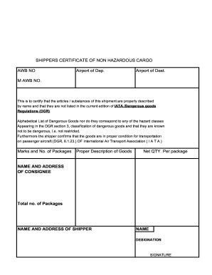 Non Hazardous Declaration Letter At Word Doc Template PdfFiller