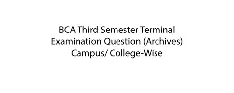 Bca Third Sem Terminal Questions Question Bank Note Bahadur
