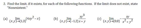 solved 2 find the limit if it exists for each of the