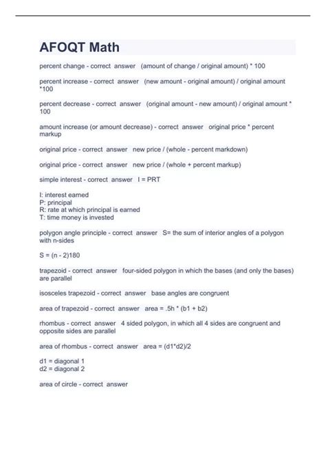 Afoqt Arithmetic Questions And Answers 2023 2024 Afoqt Stuvia Us