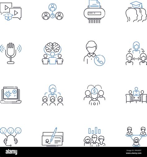 Gathering Audience Line Icons Collection Crowd Gathering Assembly Convening Society