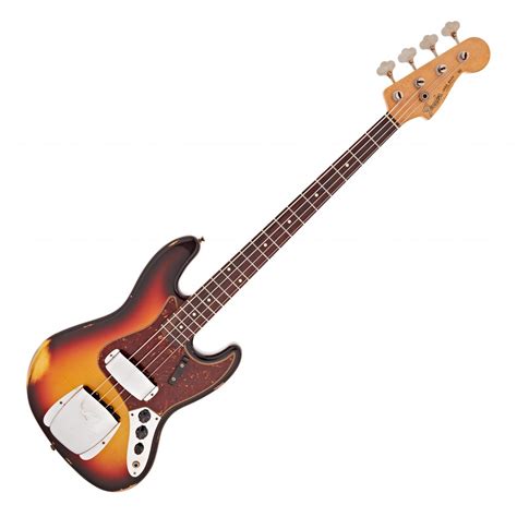 Fender Custom Shop 64 Jazz Bass Relic 3 Tone Sunburst R124827 At