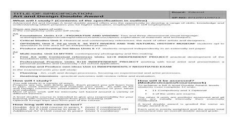 Pdf Board Edexcel Title Of Specification Art And Design · Pdf