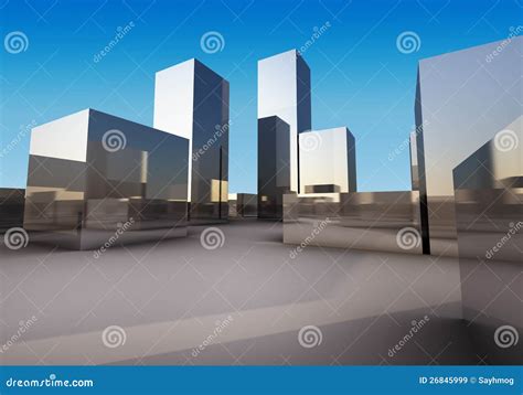Abstract Of Chromium Box Building Stock Illustration Illustration Of