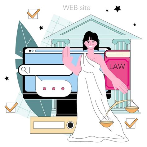 Premium Vector Judge Online Service Or Platform Court Worker Stand