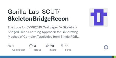 GitHub Gorilla Lab SCUT SkeletonBridgeRecon The Code For CVPR Oral Paper A Skeleton