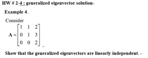 Solved Hw 2 4 Generalized Eigenvector Solution Example 4