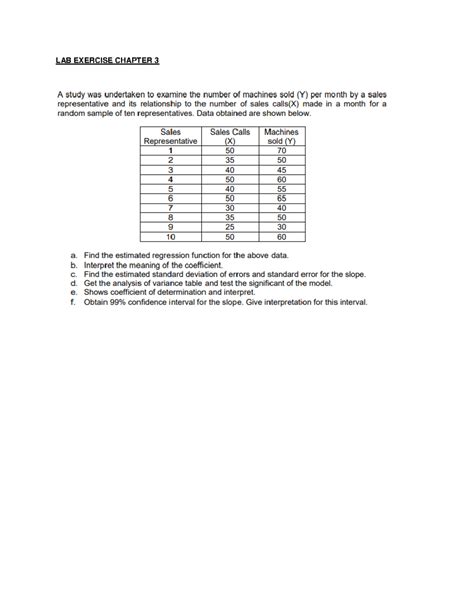 LAB Exercise Chapter 3 Fundamental Of Regression Analysis LAB EXERCISE CHAPTER Studocu