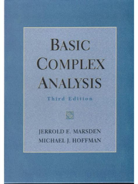 Basic Complex Analysis 3ed Marsden Pdf