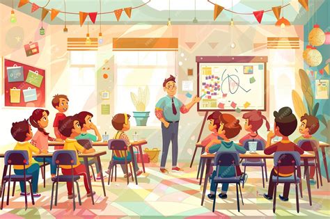 Cartoon Classroom With Students At Desk Premium Ai Generated Vector Cartoon Classroom With Students At Desk Premium Ai Generated Vector